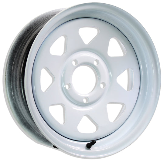 eCustomrim Trailer Rim 15X5 15 Inch 5 Lug On 4.5 Center White Spoke Wh ...