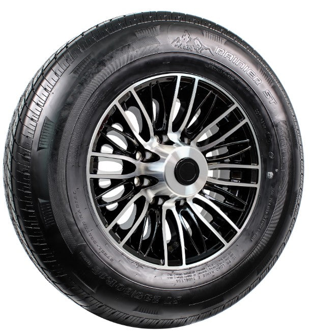 eCustomrim Trailer Tire ST235/80R16 LRE 16X6 8 Lug Evolution Black Alu ...