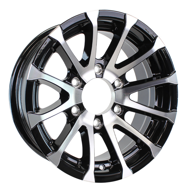 Aluminum Trailer Wheel 16X6 16 Inch Avalanche Black 6 Lug On 5.5 Inch ...