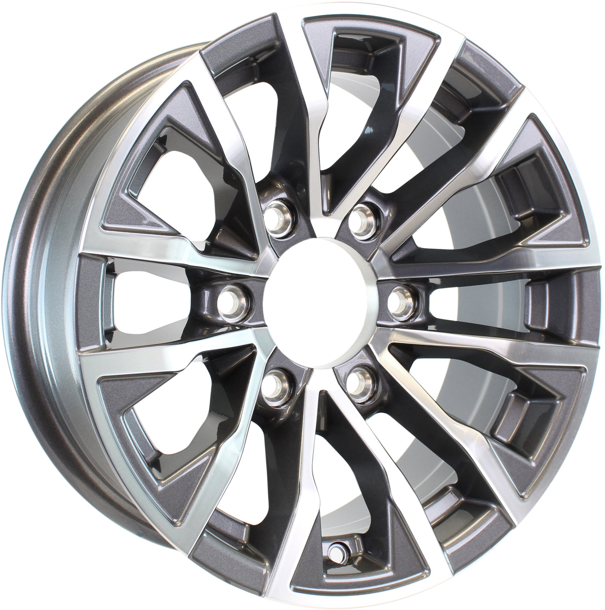 Aluminum Trailer Wheel 15X6 15 X 6 6 Lug 5.5 Center Edge Gun Metal Rim ...