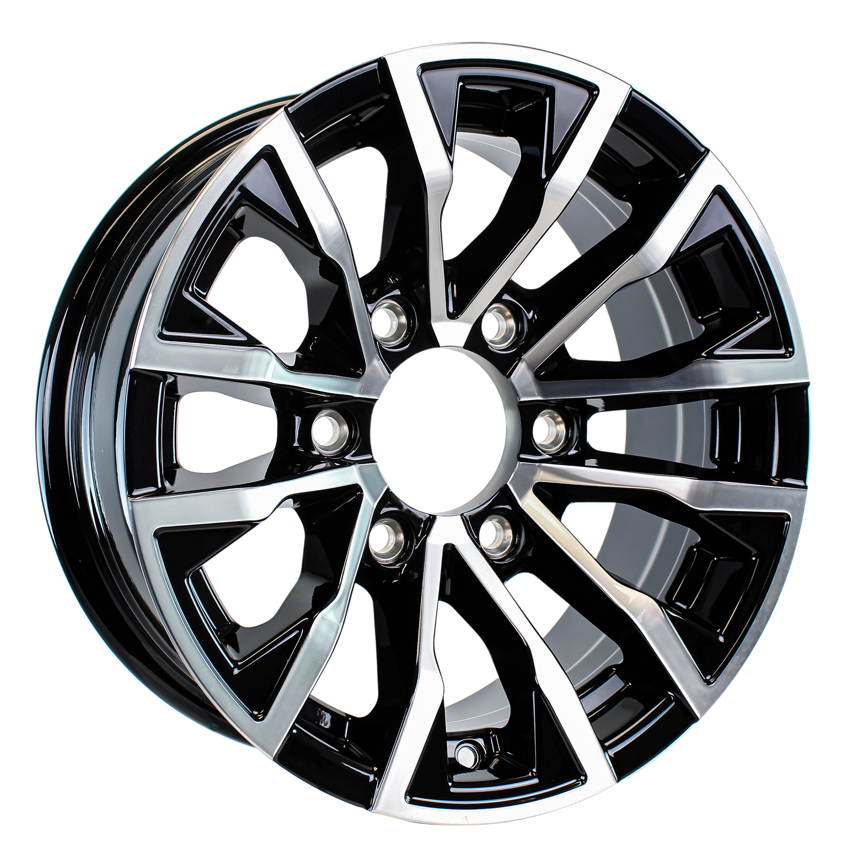 eCustomrim Aluminum Trailer Wheel 16X6 16 Inch Edge Black 6 Lug On 5.5 ...