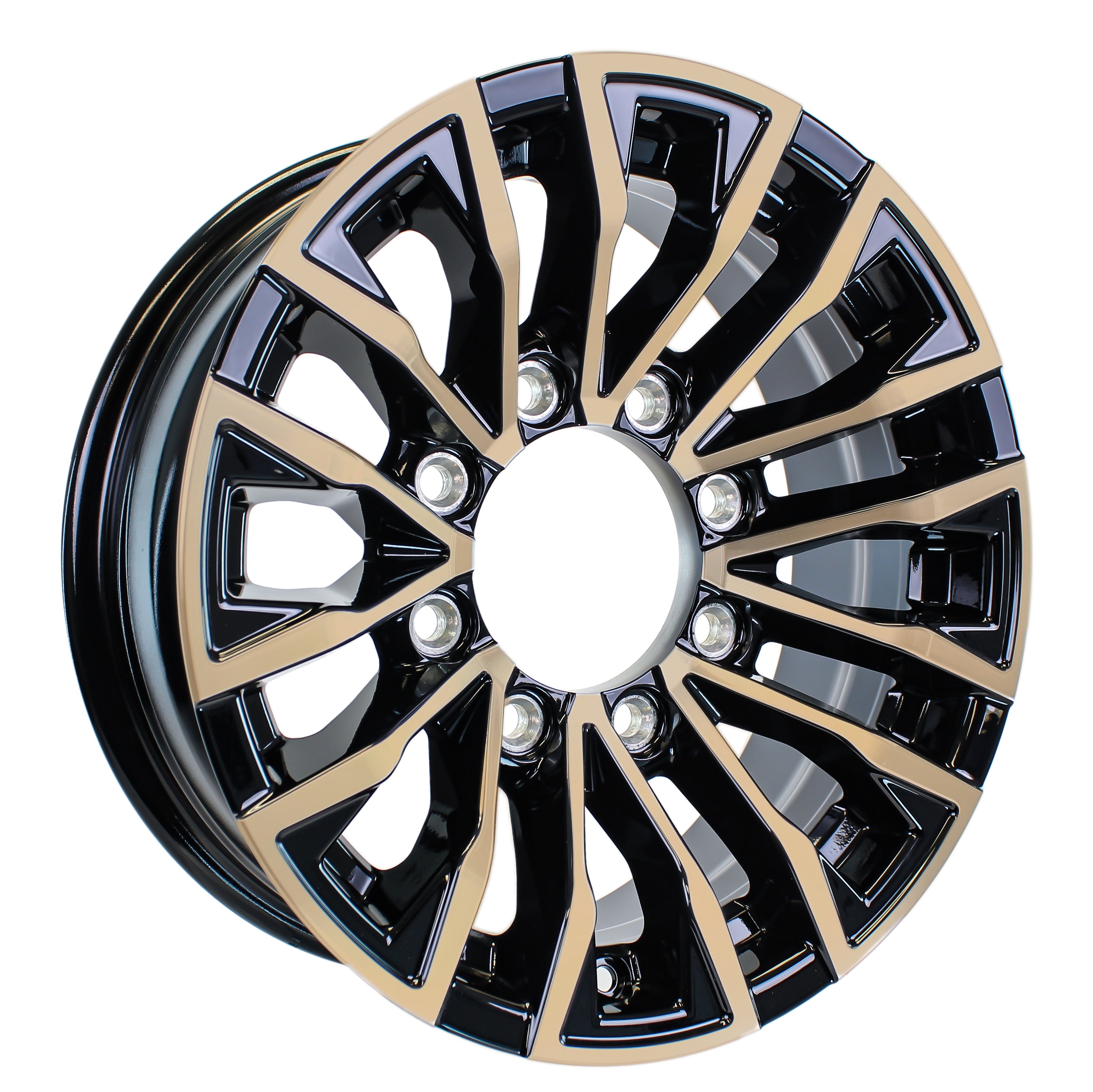 eCustomrim Aluminum Trailer Wheel 16X6 16" Brushed Gold Finish 8 Lug C ...