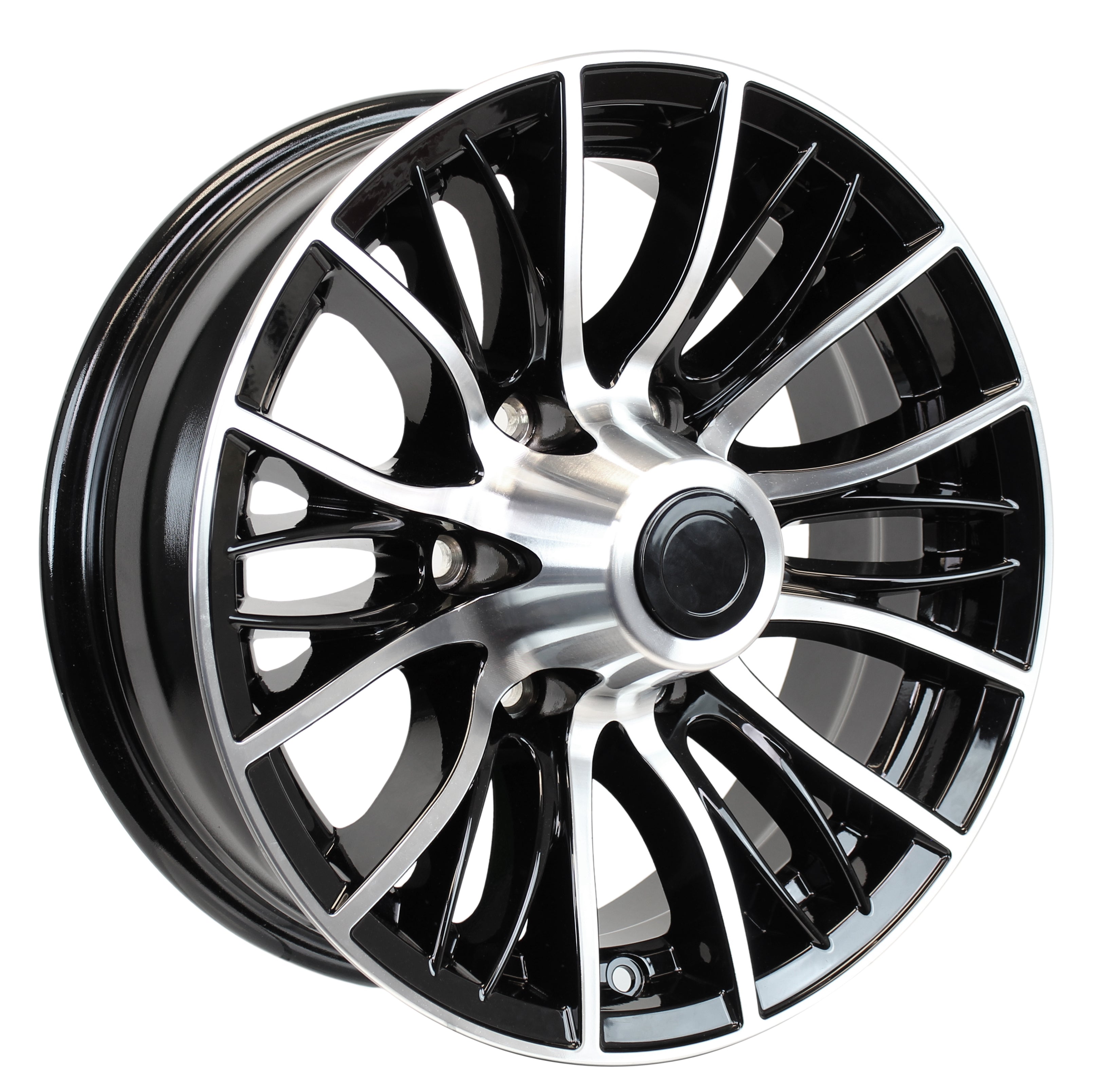 eCustomrim Aluminum Trailer Wheel 15X6 15 Inch Evolution Black 6 Lug O ...