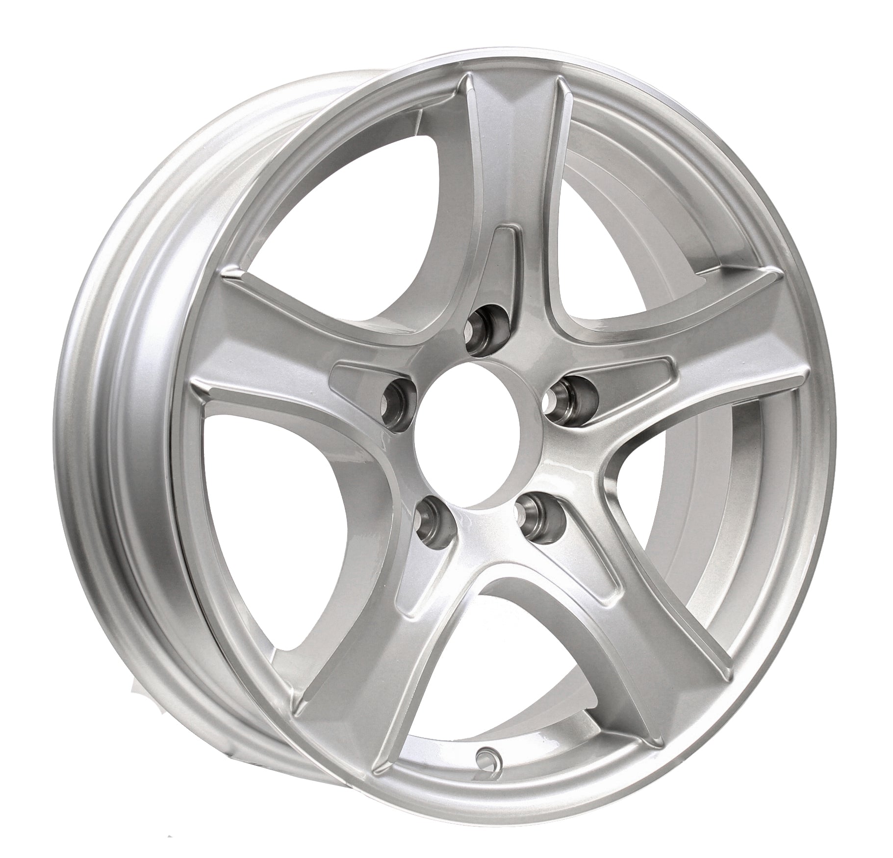 Aluminum Trailer Wheel 15X5 15 Inch Rim Silver Machined 5 Lug PDTB5554 ...