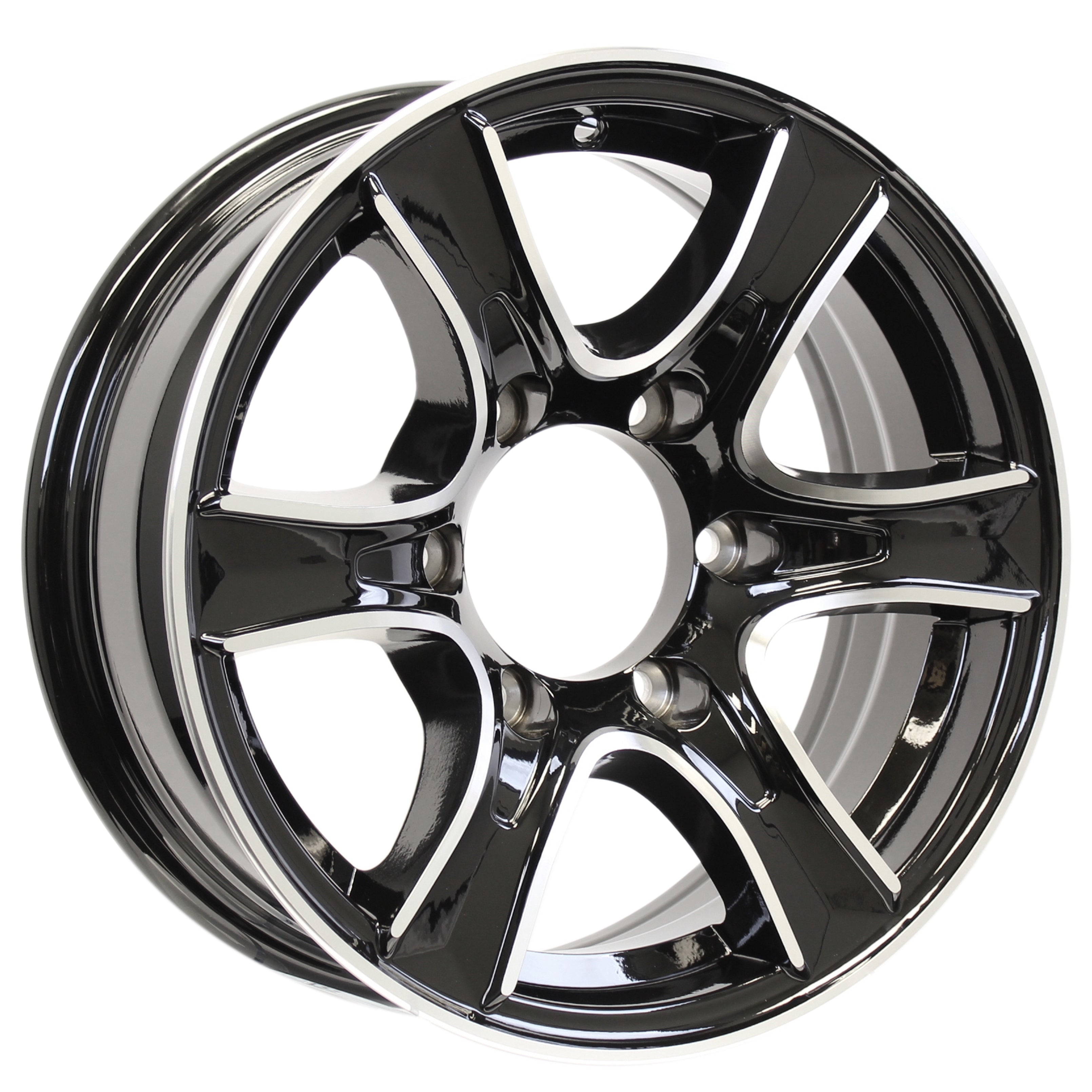 eCustomrim Aluminum Trailer Wheel 15X6 15 Inch Thoroughbred Black 6 Lu ...