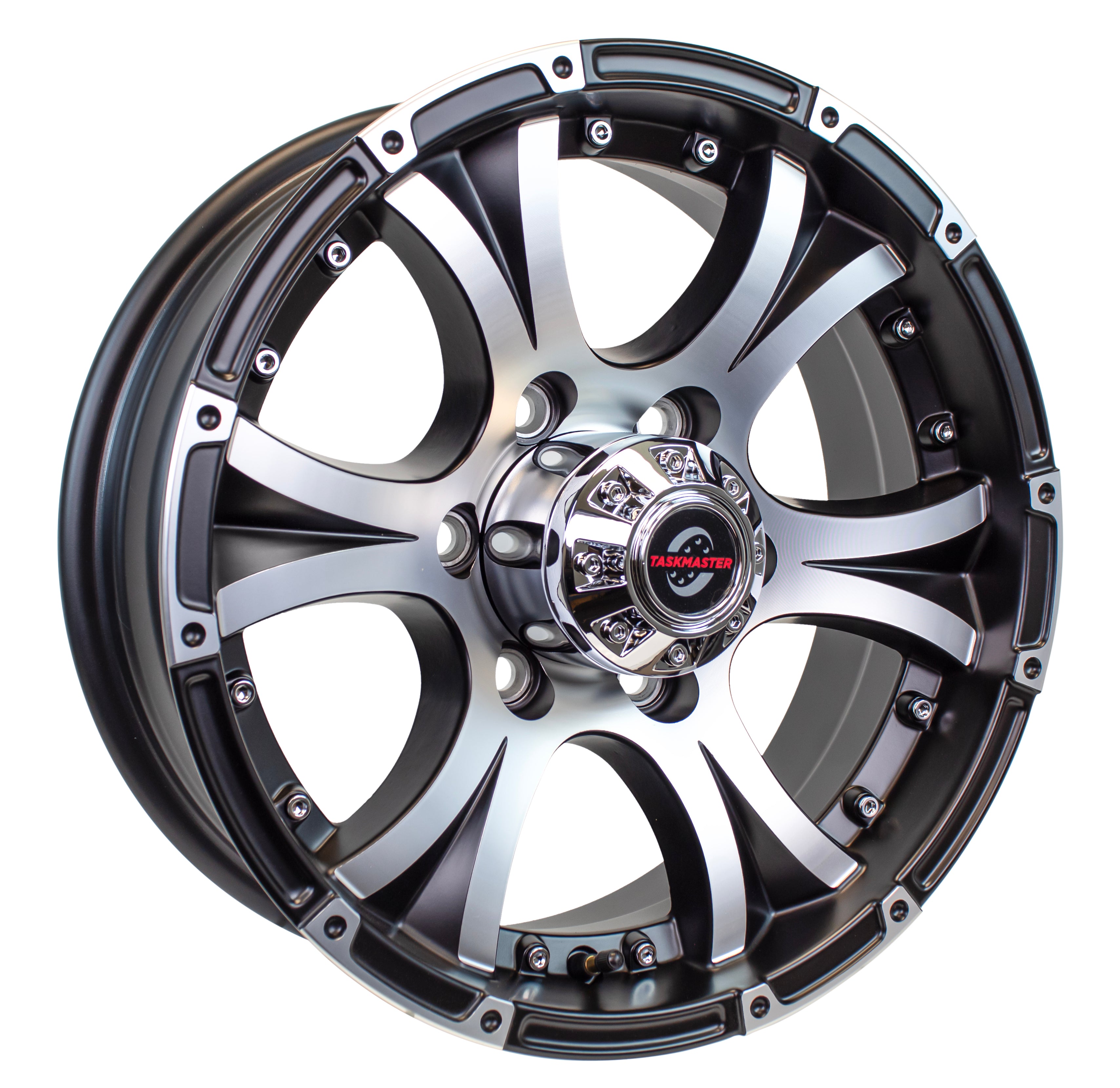 eCustomrim Aluminum Trailer Wheel 16X6 16" Matte Black Inlay 6 Lug On ...